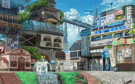 Anime City Wallpapers Wallpaper Cave