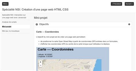Mini Projet Sp Cialit Nsi Cr Ation D Une Page Web Html Css