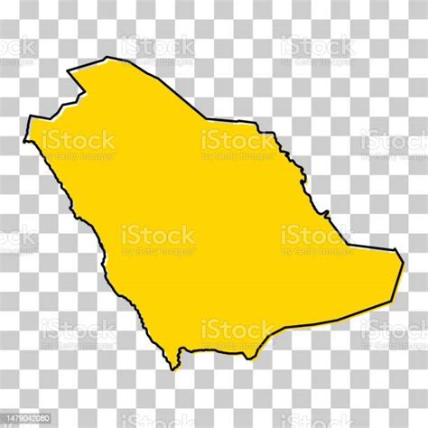Saudi Arabia High Detailed Map Geography Graphic Icon Country Asia