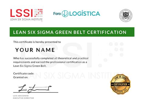 Certificación Lean Six Sigma Fdl Escuela De Negocios Logísticos