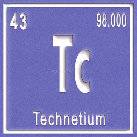 Technetium Chemical Element Sign With Atomic Number And Atomic Weight Stock Illustration