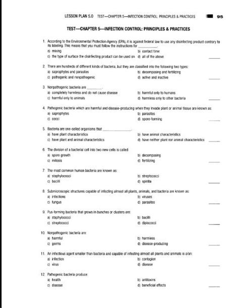 Test—chapter 5—infection Control Principles And Practices