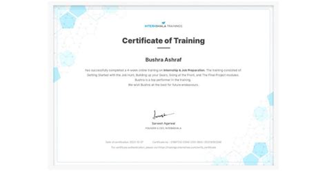 Bushra Ashraf On Linkedin Successfully Completed The Internship And Job Preparation Training From