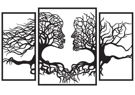 TREE COUPLE FACE Design DXF CDR Files For CNC Vector Plasma Router Laser Cut 3 13 PicClick UK