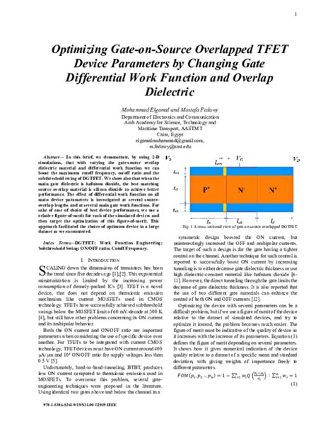 Pdf Optimizing Gate On Source Overlapped Tfet Device Parameters By