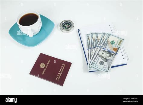Travel Concept Colombian Passport With Dollar Bills For Travel Abroad