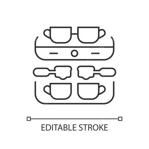 Professional Coffee Machine Linear Icon Cafeteria Service Simple Vector