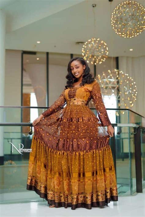 Eritrean And Ethiopian Habesha Traditional Dress Chiffon Shiffon