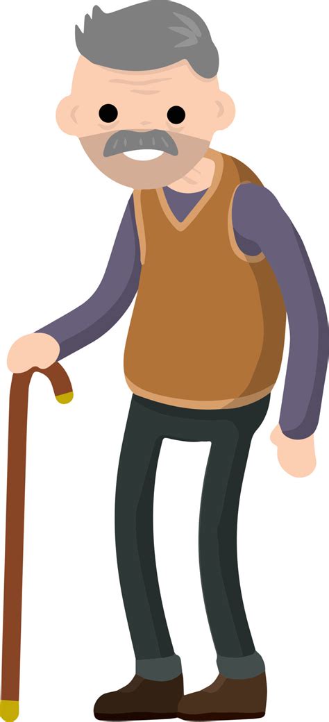 Funny Old Man With Cane Senior And Active Lifestyle Recreation