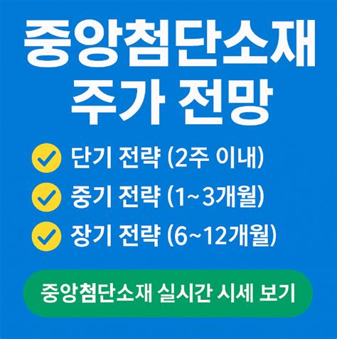 중앙첨단소재 주가 전망 목표가 손절가 The Goldhub
