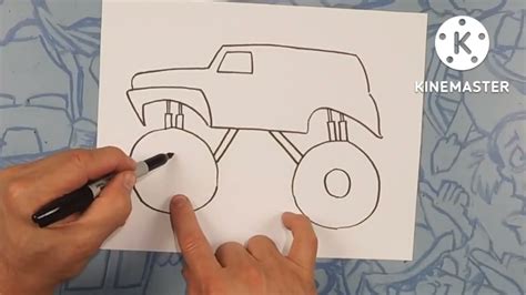 How To Draw Monster Truck Grave Digger Youtube