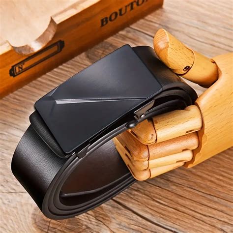Mens Fashion Business Pants Belt Travel Simple Leisure Automatic Buckle