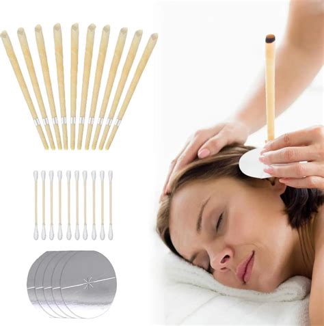 Ear Candles 10 Pcs Natural Beeswax Ear Candles Kit Beeswax Hopi Ear