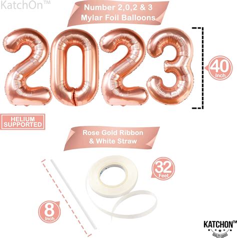Katchon Juego De Globos De Oro Rosa 2023 De 40 Pulgadas Enormes