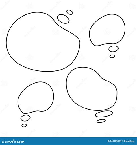 Group Of Speech Bubbles With Outline Stroke Stock Vector Illustration Of Expression Internet