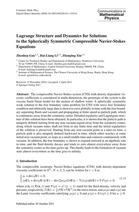 Pdf Lagrange Structure And Dynamics For Solutions To The Spherically