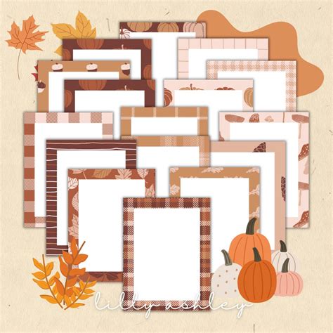 Border Paper Printable Paper Set Png Pdf Fall Border Classroom Borders