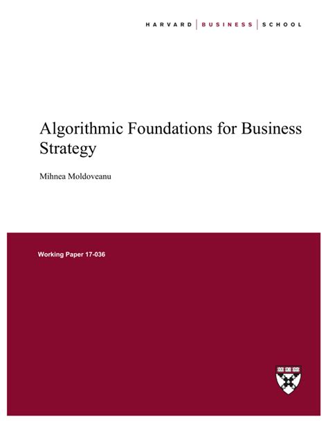 Algorithmic Foundations For Business Strategy 2