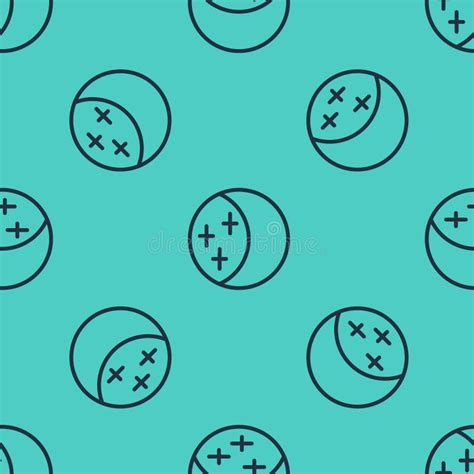 Black Line Eclipse Of The Sun Icon Isolated Seamless Pattern On Green