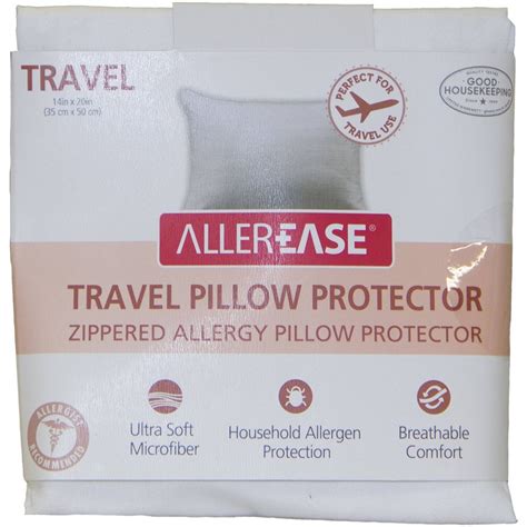 Allerease Zippered Travel Pillow Protector 14 In X 20 In White
