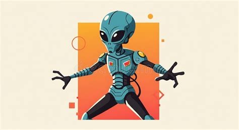Robot Alien Character Stock Illustrations 10379 Robot Alien