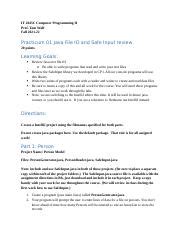 Practicum Java File IO And Safe Input Review IT 2045C Course Hero