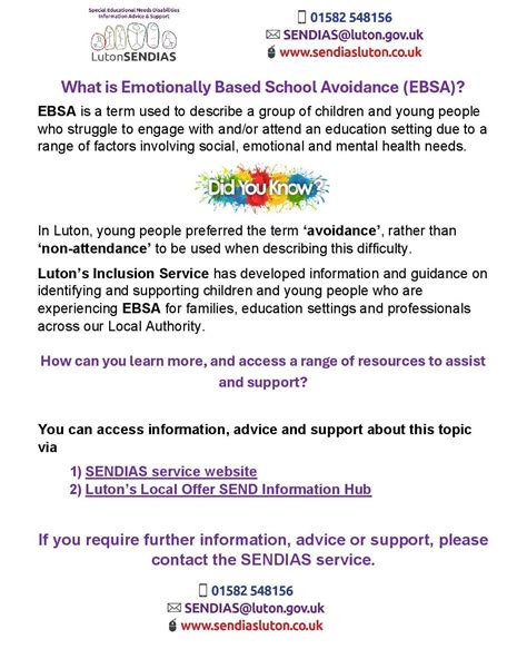 Luton What Is Emotionally Based School Avoidance Ebsa Facebook