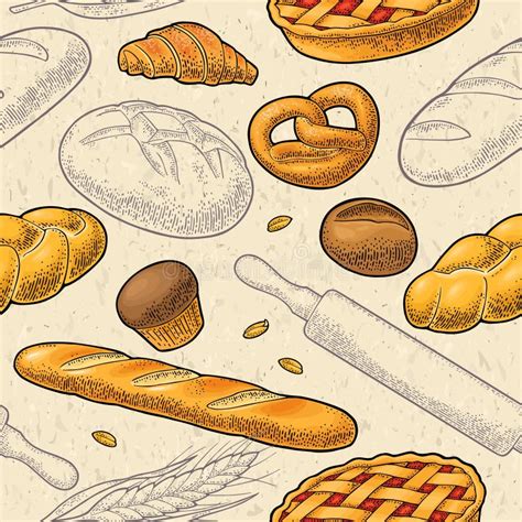 Modelo Inconstil Para La Panadera Grabado Dibujado Del Vintage De La