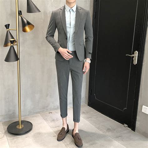 雅戈尔韩版春夏休闲西服套装男士修身青年痞帅商务正装潮流英伦风chenqian4154