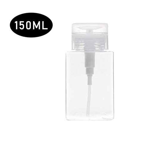 Liquid Push Down Pump Dispenser Empty Bottle With Flip Top Cap 150ml 5