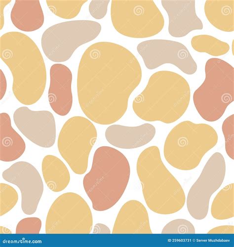 A Pattern Of Amorphous Smooth Shapes In Flat Style For Printing And