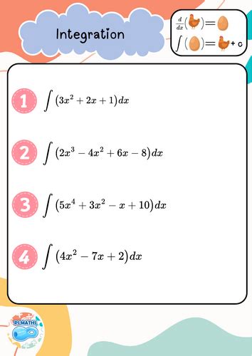 Integrating Polynomial Functions Worksheets And Answers Teaching Resources