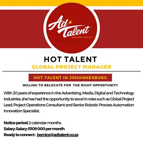 Ad Talent Africa On Linkedin Hot Talent Alert⚠ Global Project Manager