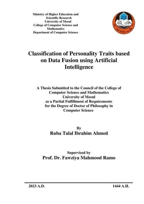 Pdf Classification Of Personality Traits Based On Data Fusion Using