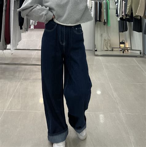 더뮤트 와이드청바지 끈청바지 생지청바지 오버핏청바지 데님