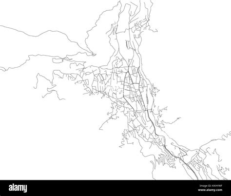 Thimphu Roads City Map Bhutan Streets Stock Vector Image And Art Alamy