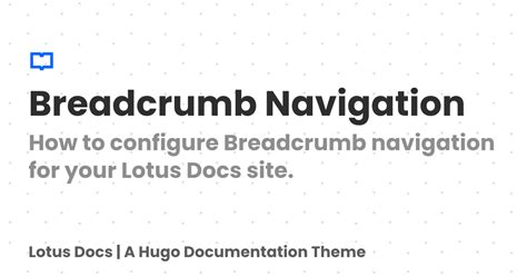 breadcrumb navigation lotus docs