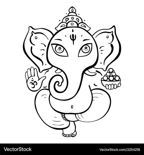 Hindu God Ganesha Royalty Free Vector Image Vectorstock