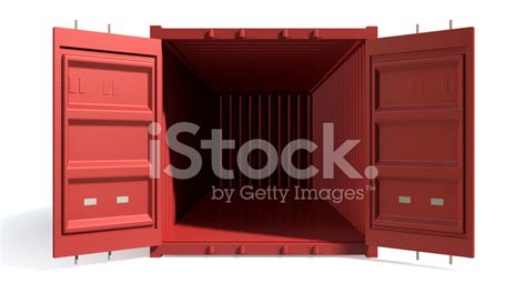 Shipping Container Red Open Empty Stock Photo Royalty Free Images FreeImages