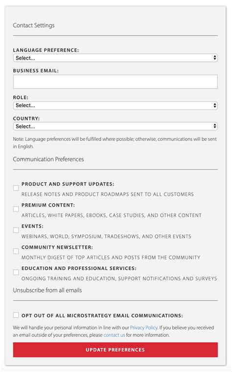 Inspo The Best B2b Email Preference Centers Sponge