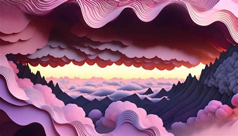 Premium Ai Image Waves And Cloud Vector Background