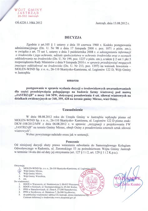 Decyzja na wycinkę drzew wzór decyzji