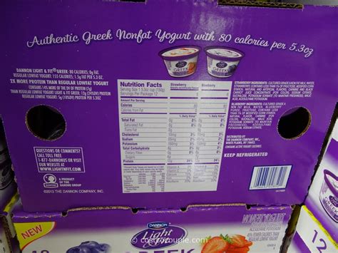 Dannon Light And Fit Blueberry Greek Yogurt Nutrition Label Shelly