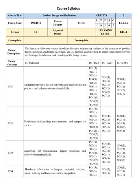 Product Design And Realization Course Outline Pdf 3 D Computer Graphics Product Design