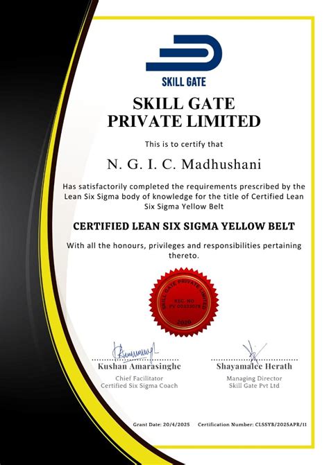 Im Happy To Share That I Have Obtained A Lean Six Sigma Yellow Belt
