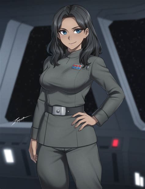 Zxpfer Star Wars 1girl Belt Black Hair Blue Eyes Blurry Breasts Depth Of Field Galactic