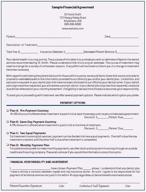 Dental Treatment Plan Template