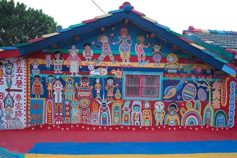 Colorful House At Rainbow Village Taipei Taiwan Editorial Image Image