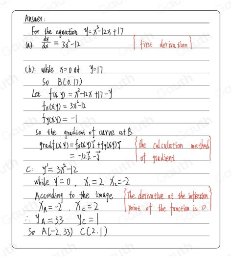 Solved 1 The diagram shows the graph of y x 3 12x 17 A is the maxímum
