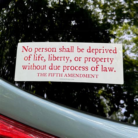 Fifth Amendment Bumper Sticker — Dissent Pins